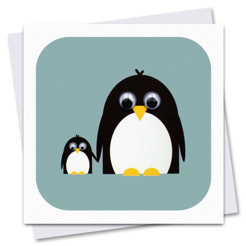 Penguin Birthday Card with Googly Eyes – Lime Tree Design
