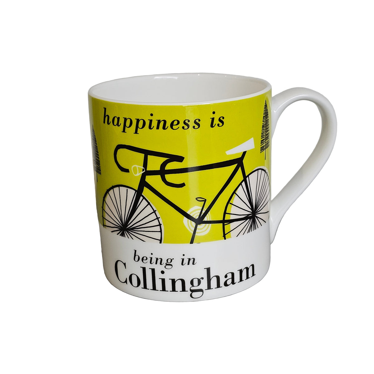 Happiness is being in Collingham Cycling Mug – Lime Tree Design