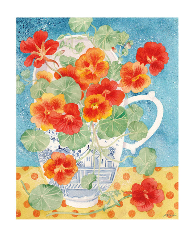 Late Summer Nasturtiums Greeting Card – Lime Tree Design