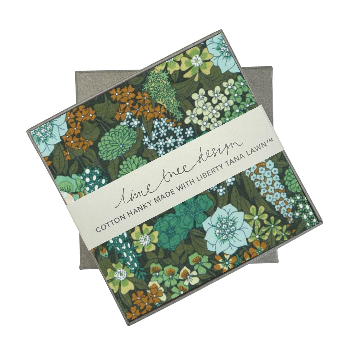 Single Boxed Hanky made with Liberty Tana Lawn Green Ciara – Lime Tree ...