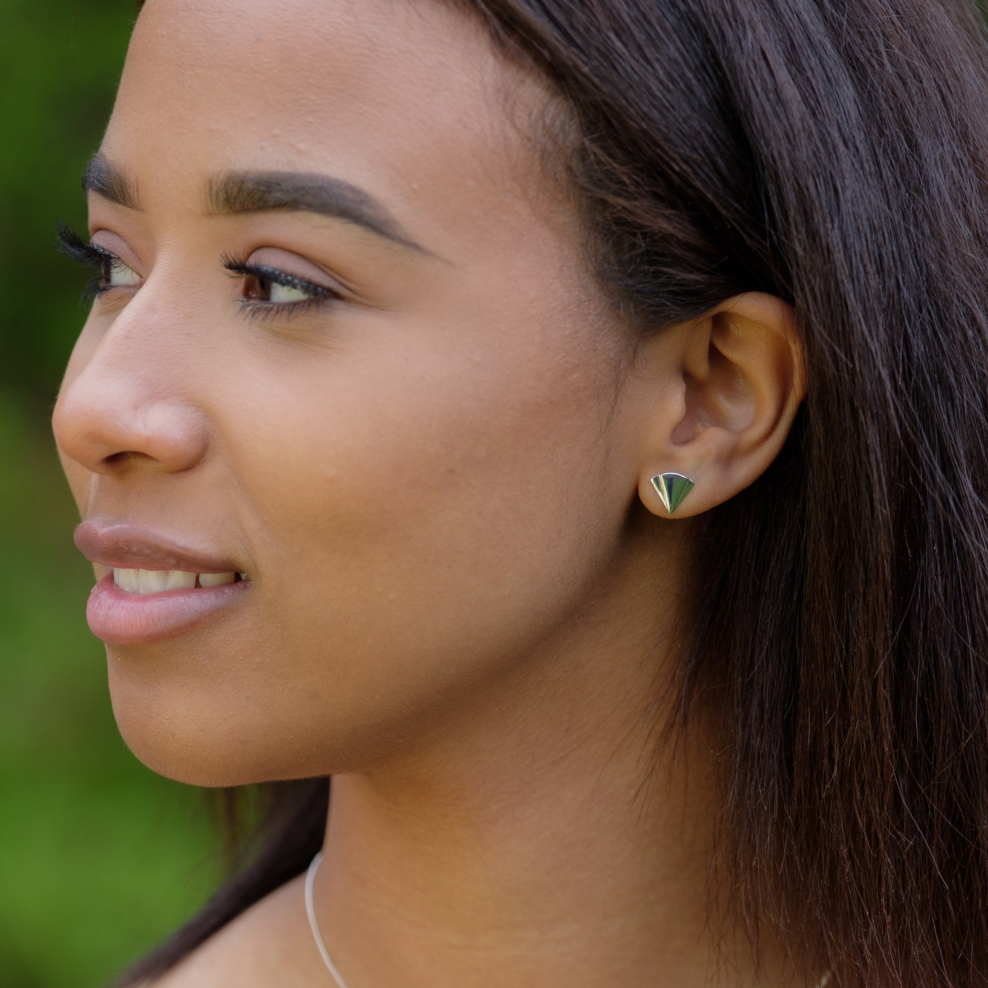 Fan stud earrings store