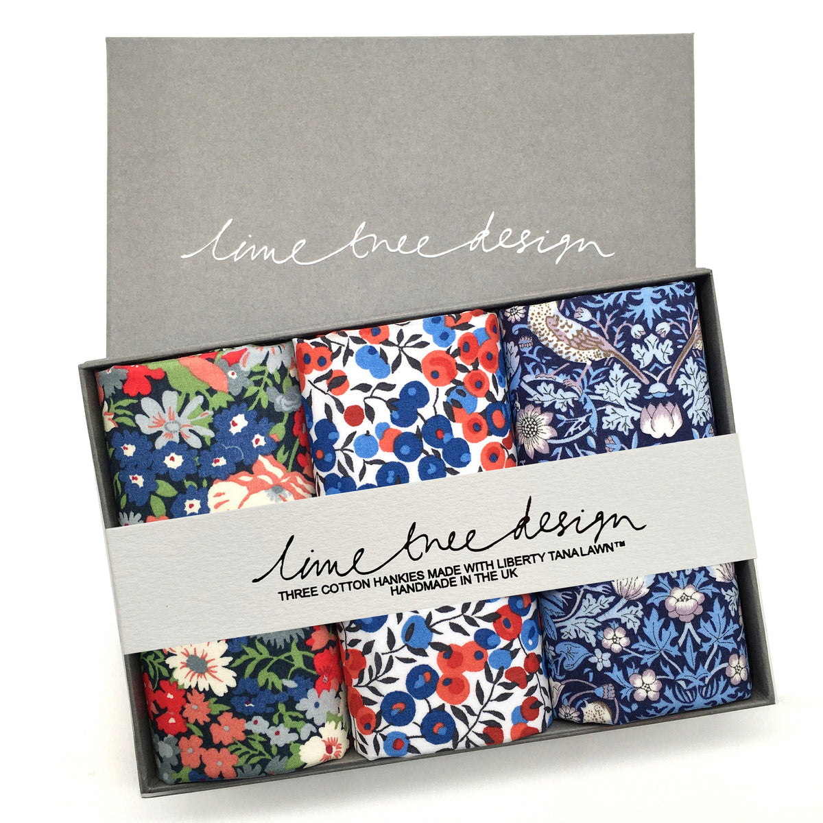 Percy Thrower - 3 Hankies made with Liberty Fabric – Lime Tree Design
